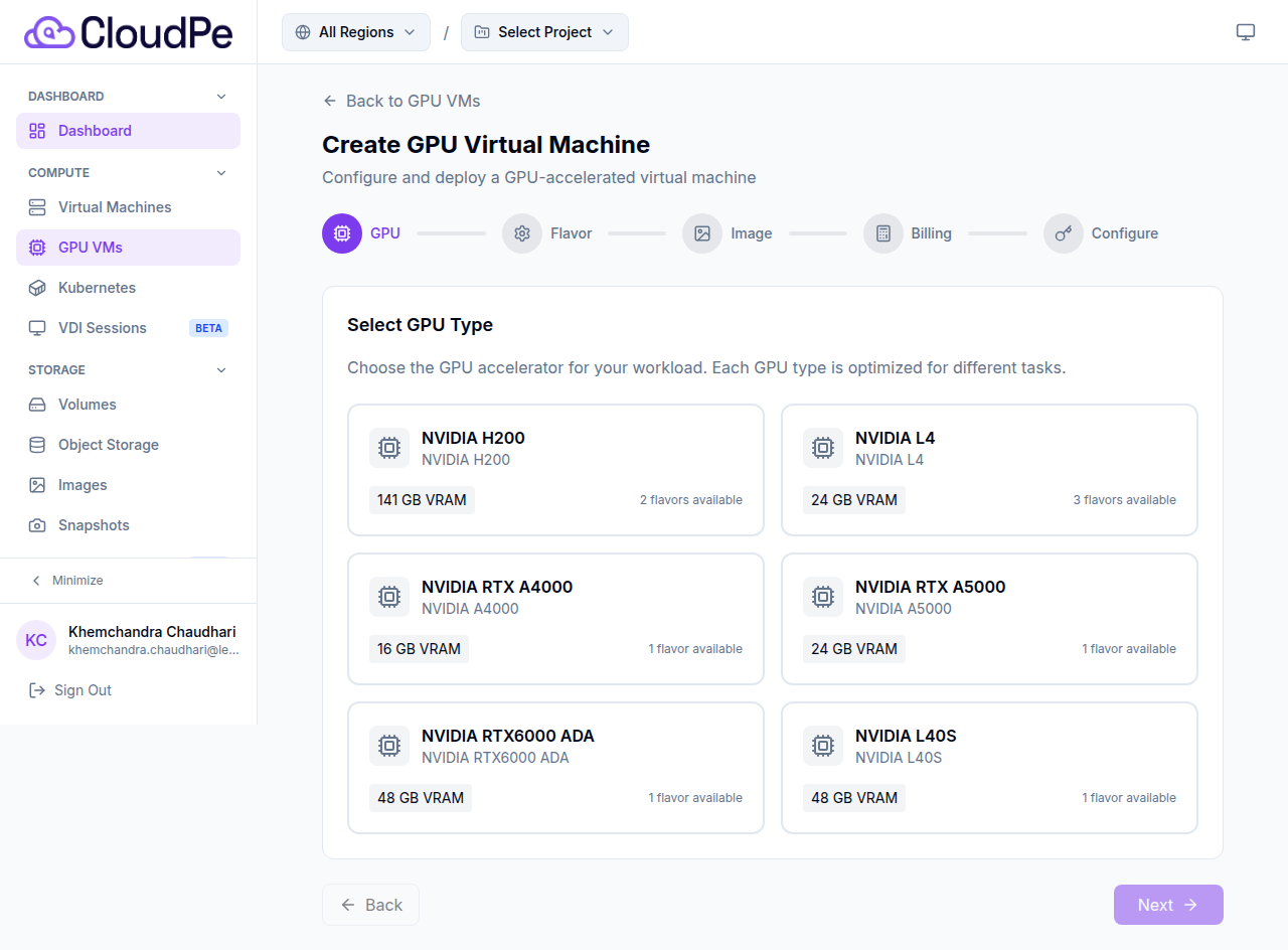 CMPv2- Creating a GPU Virtual Machine | CloudPe Knowledge Base