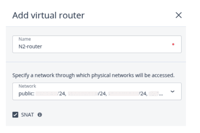 Create Virtual Router - CloudPe