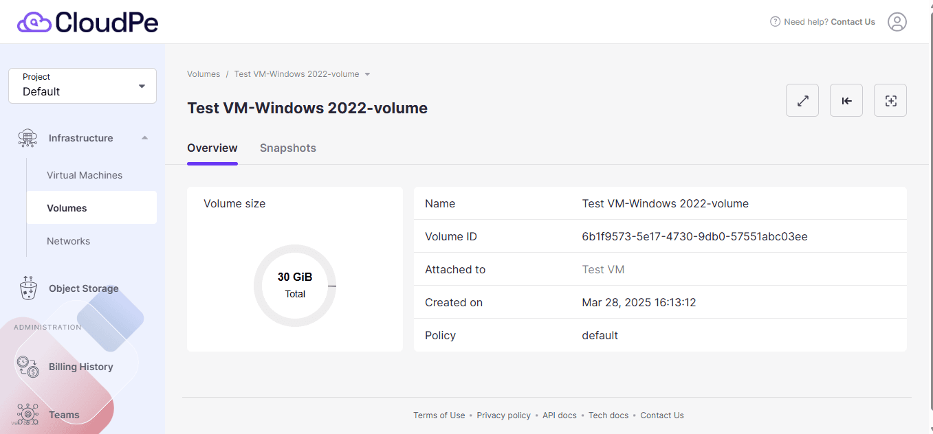 Block Storage Volumes - CloudPe